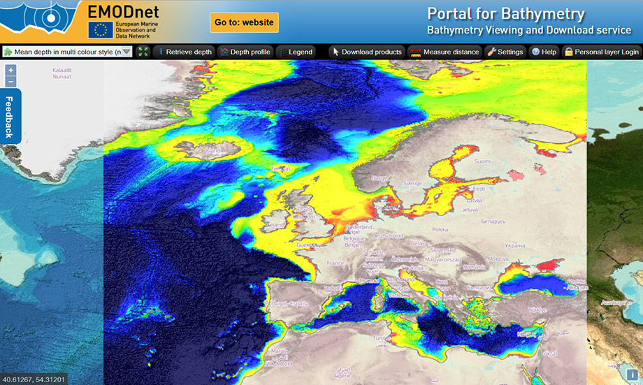 EMODnet Bathymetry Portal - User help